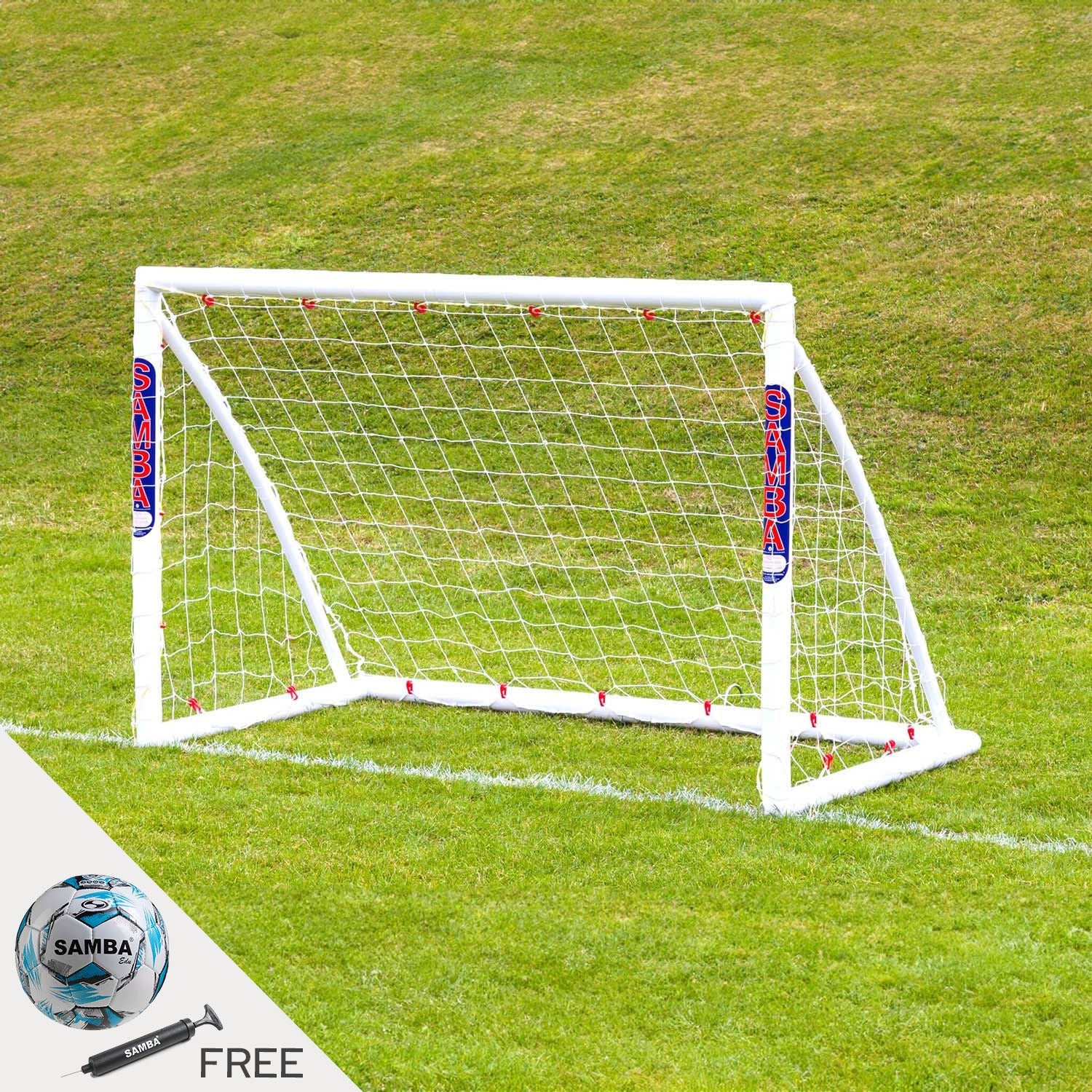 Samba 6ft x 4ft Trainer Football Goal with Locking System – Sweatband