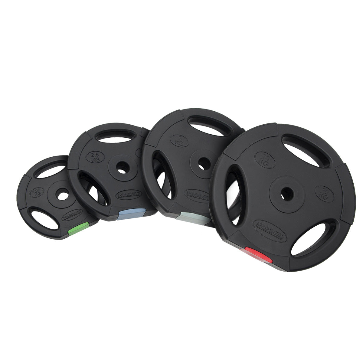Viavito 55kg Tri Grip Vinyl Standard Weight Plates Set – Sweatband