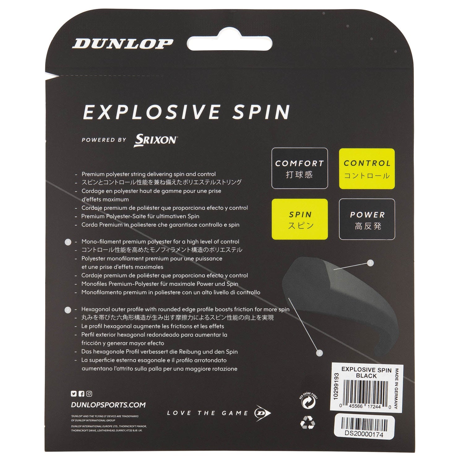 Dunlop Explosive Spin Tennis String Set – Sweatband