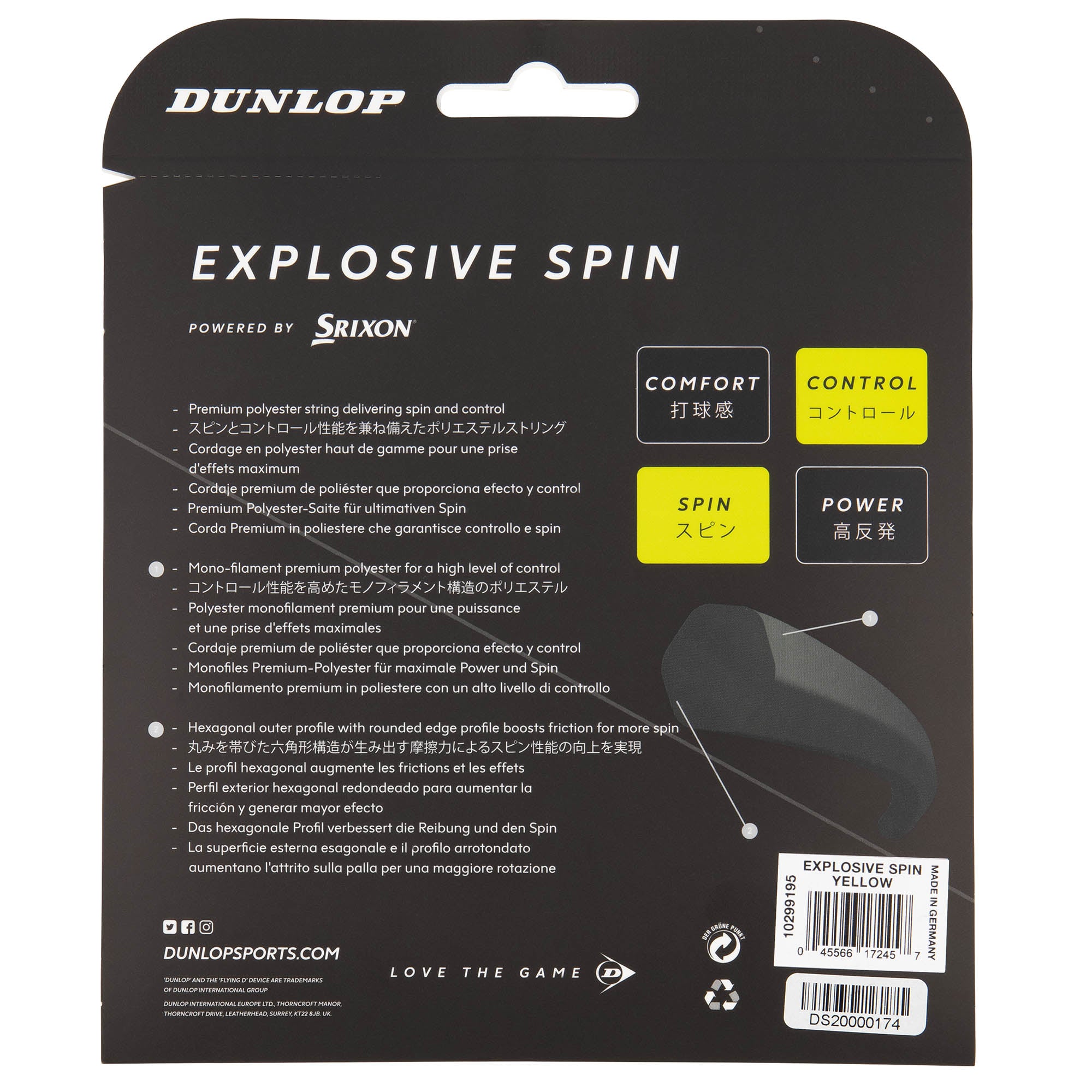 Dunlop Explosive Spin Tennis String Set – Sweatband